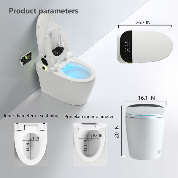 Elongated One Pieces Smart Toilet With Advance Bidet And Soft Closing ...