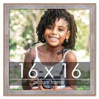 16x16 Contemporary Antique Silver Wood Picture Square Frame - Picture ...