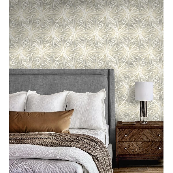 NextWall Hex Starburst Peel and Stick Wallpaper - 20.5 in. W x 18 ft. L ...
