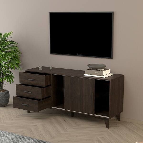 Modern high quality TV Stand with Sliding Barndoors in Rustic - Bed ...