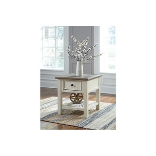 Ashley T637-3 Two-tone Finish Bolanburg Rectangular End Table - Bed ...