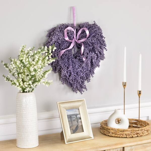 lavender heart wreath
