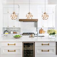 Modern Gold 1-Light Metal Pendant Lights for Dining Room Kitchen Island ...