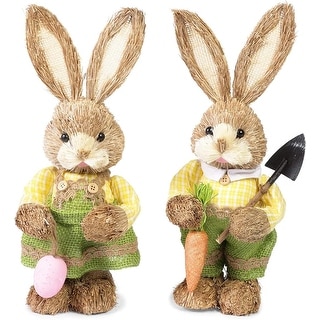 2-Pack Standing Straw Easter Bunny Figurines - Bed Bath & Beyond - 42537390