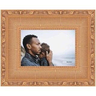 7x11 Traditional Antique Gold Complete Wood Picture Frame with UV ...