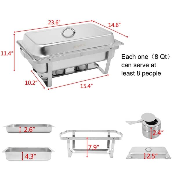 9L 2/4 Set Single Basin Stainless Steel Rectangular Buffet Stove for ...