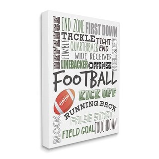 Stupell Football Team Game Terms Kids' Sports Typography Canvas Wall ...