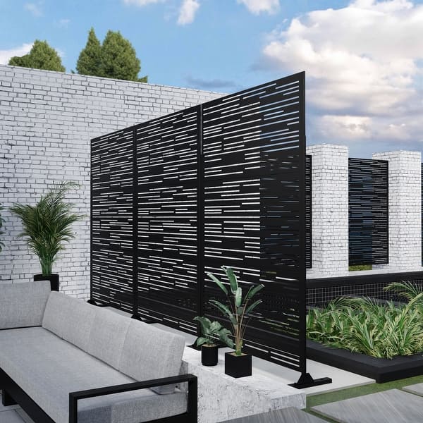 Shine Metal Privacy Screen Panel Free Standing - 76x47 - Bed Bath ...