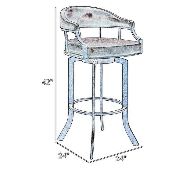 Nuf 30 Inch Swivel Barstool Armchair, Curved Round Back, Brown Faux ...