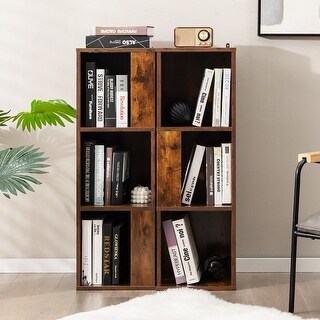6 Cube Bookcase 3 Tier Freestanding Bookshelf Storage Display Cabinet ...
