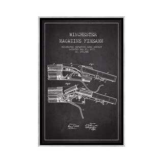 iCanvas "Winchester Rifle Charcoal Patent Blueprint" by Aged Pixel ...