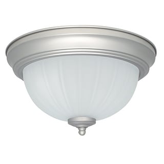 Basic Flush Mount Ceiling Light, Simple 2 Bulb Metal Fixture with ...