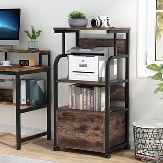 Mobile Printer Stand with File Drawer and Open Storage - Bed Bath ...