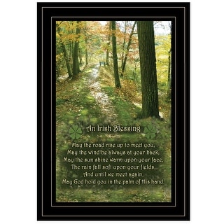 Irish Blessing Green Forest Black Framed Print Wall Art - Bed Bath ...