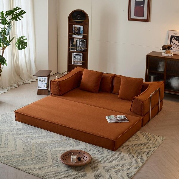 Romision Corduroy Fabric Convertible Sleeper Sofa Bed On Sale Bed Bath Beyond 41226707
