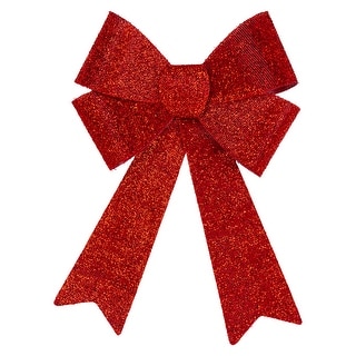 18" Red Tinsel 4-Loop Bow Christmas Decoration - Bed Bath & Beyond ...