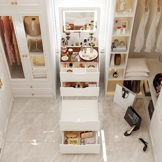 Multifunctional Dressing Table with Adjustable Lighting and Storage ...
