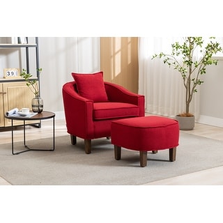 Chair & Ottoman Sets Lounge Chairs Modern Barrel Chair Upholstered Tub ...