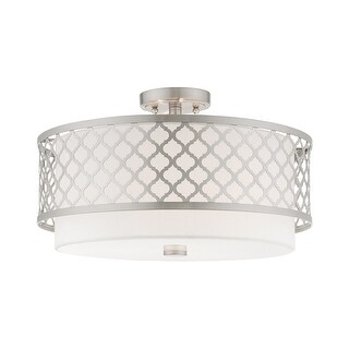Livex Lighting Arabesque 3 Light 18-1/8" Wide Semi-Flush Drum Ceiling ...