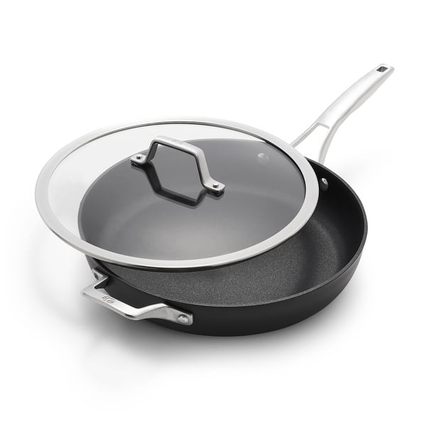 Calphalon Premier Hard-Anodized Nonstick 12" Fry Pan with Lid - Bed ...