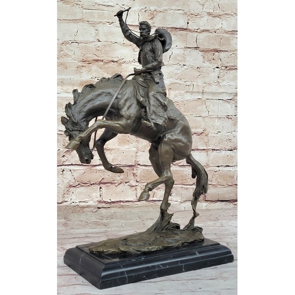 Bronco Buster Hot Cast Bronze Western Americana Decor Sculpture Statue ...