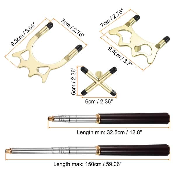 Wooden Retractable Billiard Cue Stick Bridge with 3 Types Bridge Heads ...