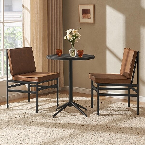 Mopio Odelia 3 Piece Bistro Set 2 Dining Chairs 1 Bistro Table Sturdy BIFMA Certified Rust Free Metal Frame Bed Bath Beyond 41544472