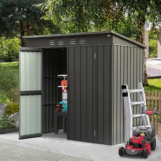 5.45x3.69 FT Backyard Storage Shed with Galvanized Steel Frame - Bed ...