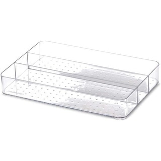 3-Compartment Tray Drawer Organizer, Stack Collection, Stackable,Clear ...