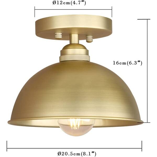 Industrial semi flush mount ceiling light bowl metal ceiling lamp with ...