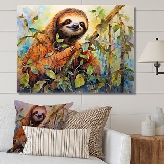 Designart "Mellow Climbing Sloth I" Slothwall Art - Bed Bath & Beyond ...