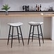 PU / Linen Upholstered Bar Stool Set of 2 - Bed Bath & Beyond - 39485048