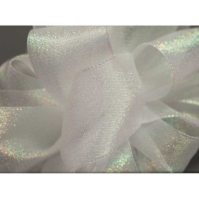 Fantasy Iridescent White Ribbon - Overstock - 36879947