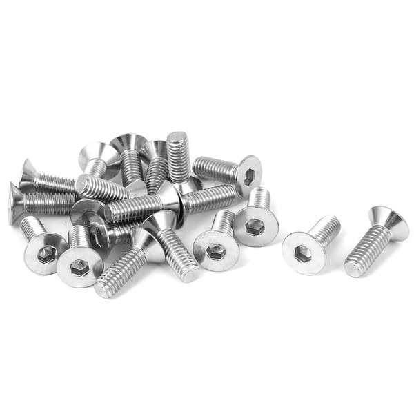 M6x18mm Stainless Steel Hex Socket Flat Head Countersunk Bolts Screw ...