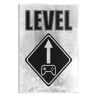 Stupell Level Up Gaming Symbol Sign Wall Plaque Art, Design by Marcus ...