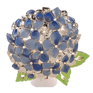 Hydrangeas Floral Night Light Electric 7 Watt Blue and Silver - Bed ...
