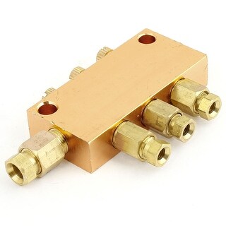 Pneumatic Adjustable 3 Ways Oil Distributor Valve Manifold Block Gold ...