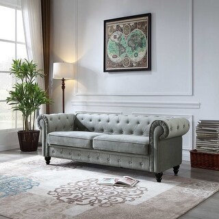 TiramisuBest Living Room 80 Inch Couch Upholstered Sofa Velvet Surface ...