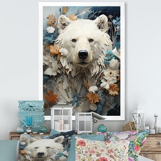 Designart "Surreal Bear Dreamscape " Animals Bear Framed Wall Decor ...