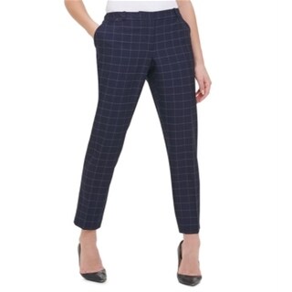 Tommy Hilfiger Women's Windowpane Print Pants Blue Size 12 - Bed Bath ...