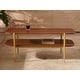 Rounded Corner Rectangle Coffee Table, Two-Tier Walnut MDF, Mid-Century ...