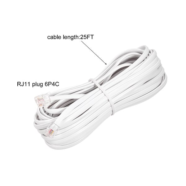 Phone Extension Cord Telephone Cable Phone Line Cord RJ11 6P4C Plugs ...