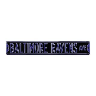 NFL Teams Steel Street Sign - BALTIMORE RAVENS AVE - 36" x 6" - Bed ...