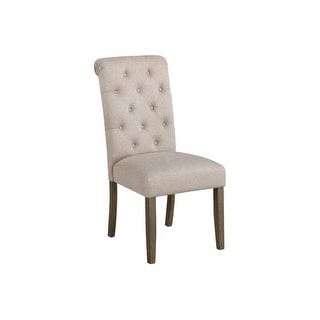 Balboa Tufted Back Side Chairs Rustic Brown and Beige (Set of 2) - 19. ...