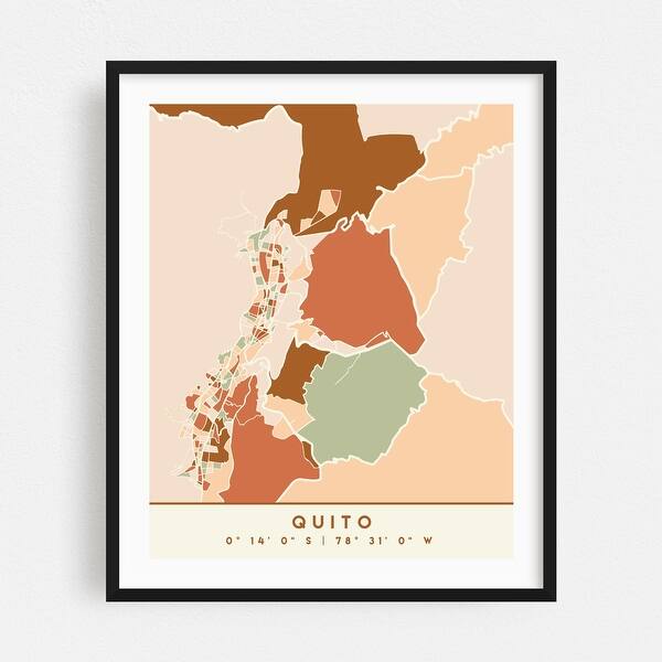 Quito Pichincha Ecuador Maps City Cityscape Home Art Print/Poster - Bed ...