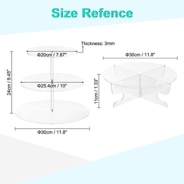 3 Tier Acrylic Cupcake Stand and 1 Tier Cake Stand Holder Birthday ...