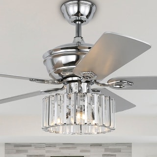 Classic Ceiling Fan with Crystal Light Shade, 3 Light, Remote Control ...