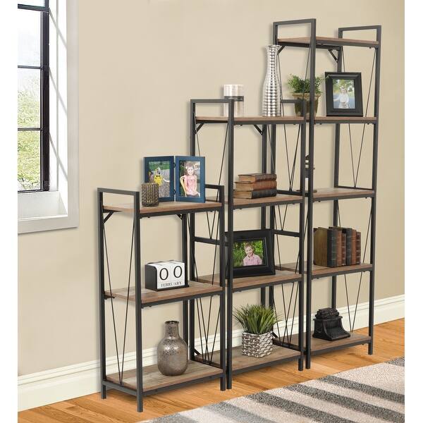 OS Home and Office Mountain Ridge Model Four Shelf Bookcase with Rustic ...