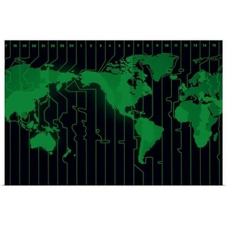 "World map displaying time zones" Poster Print - Multi - Bed Bath ...