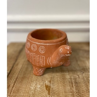 Vibrant Red Cement Turtle Planter - Whimsical Indoor & Outdoor Decor ...